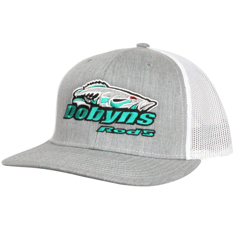 FlexFit Black with White mesh Small Green logo - Dobyns Rods